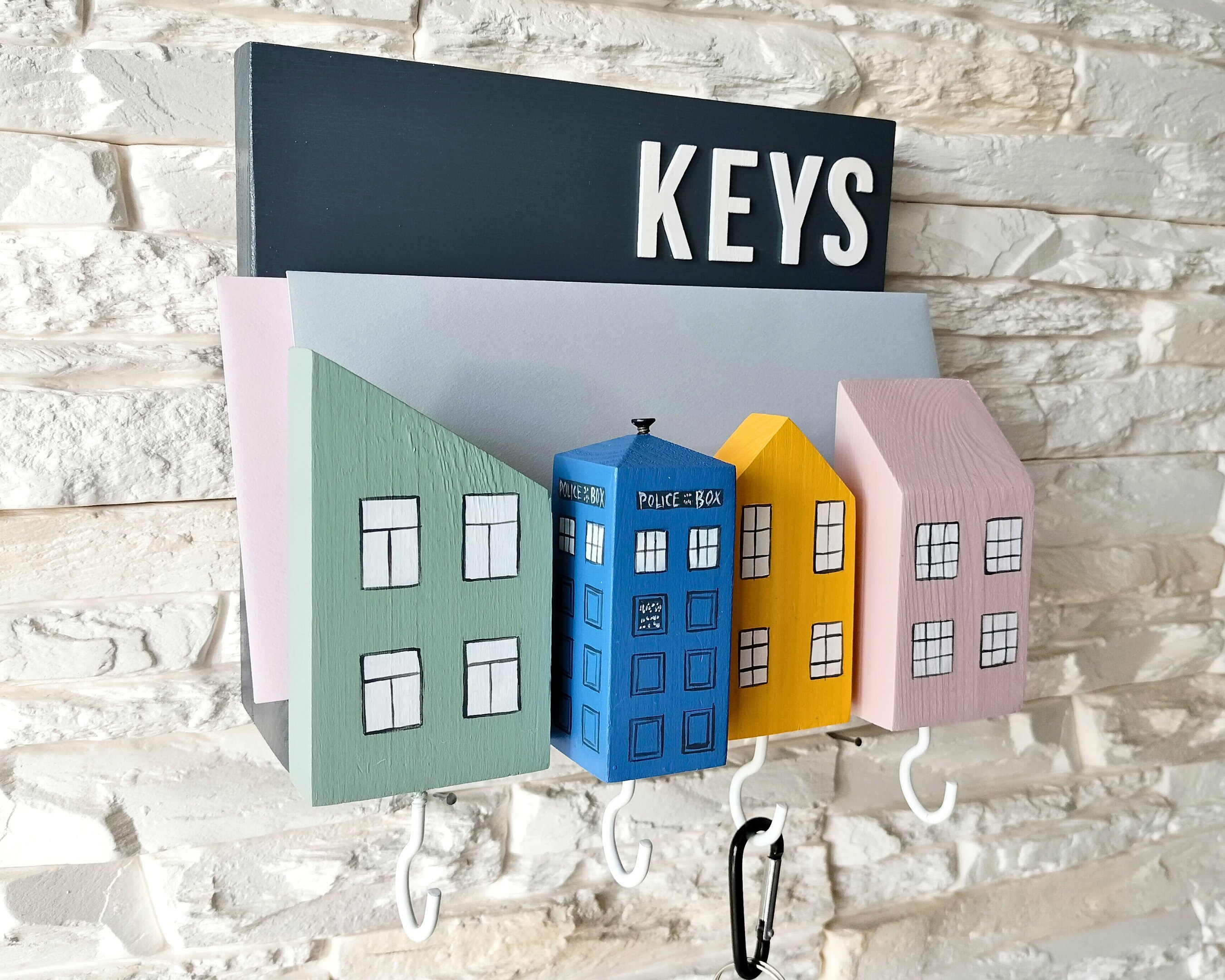 Key Holder Shelf, Mail and Key Hanger Entryway Storage, Key Rack With ...