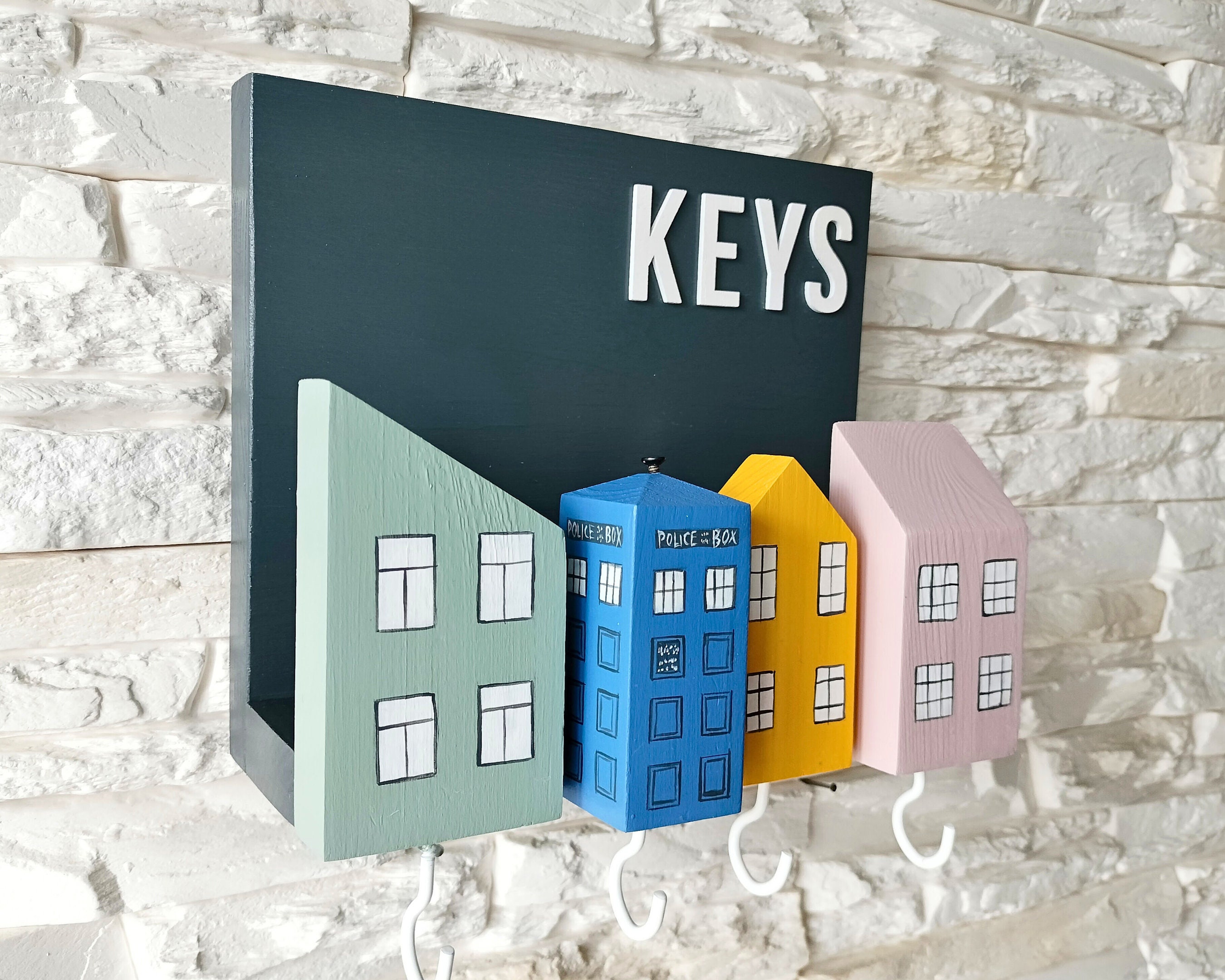 Key Holder Shelf, Mail and Key Hanger Entryway Storage, Key Rack With ...