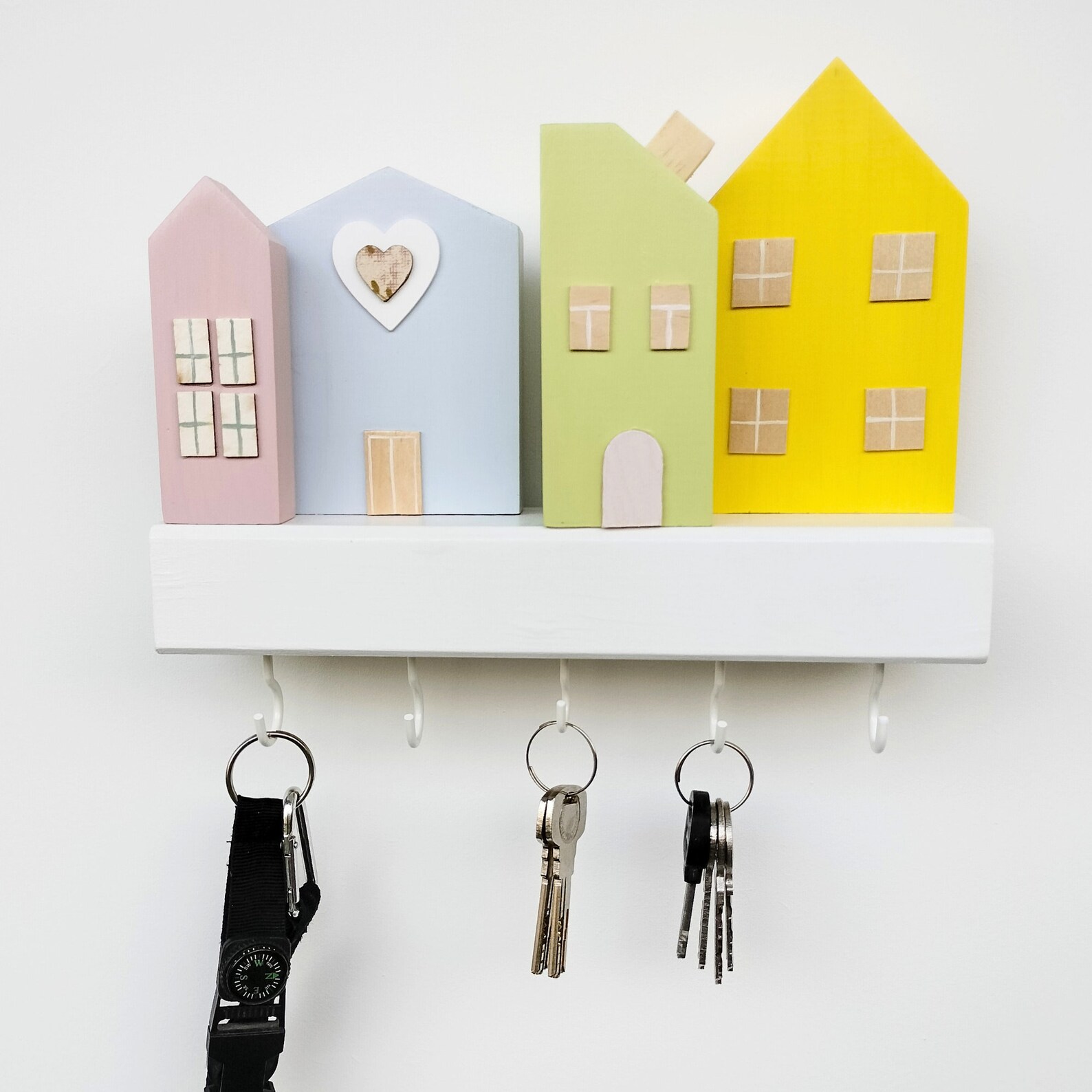Cute House Wall Hooks, Key Holder, Coat Rack Wall Mount, Kids Room ...