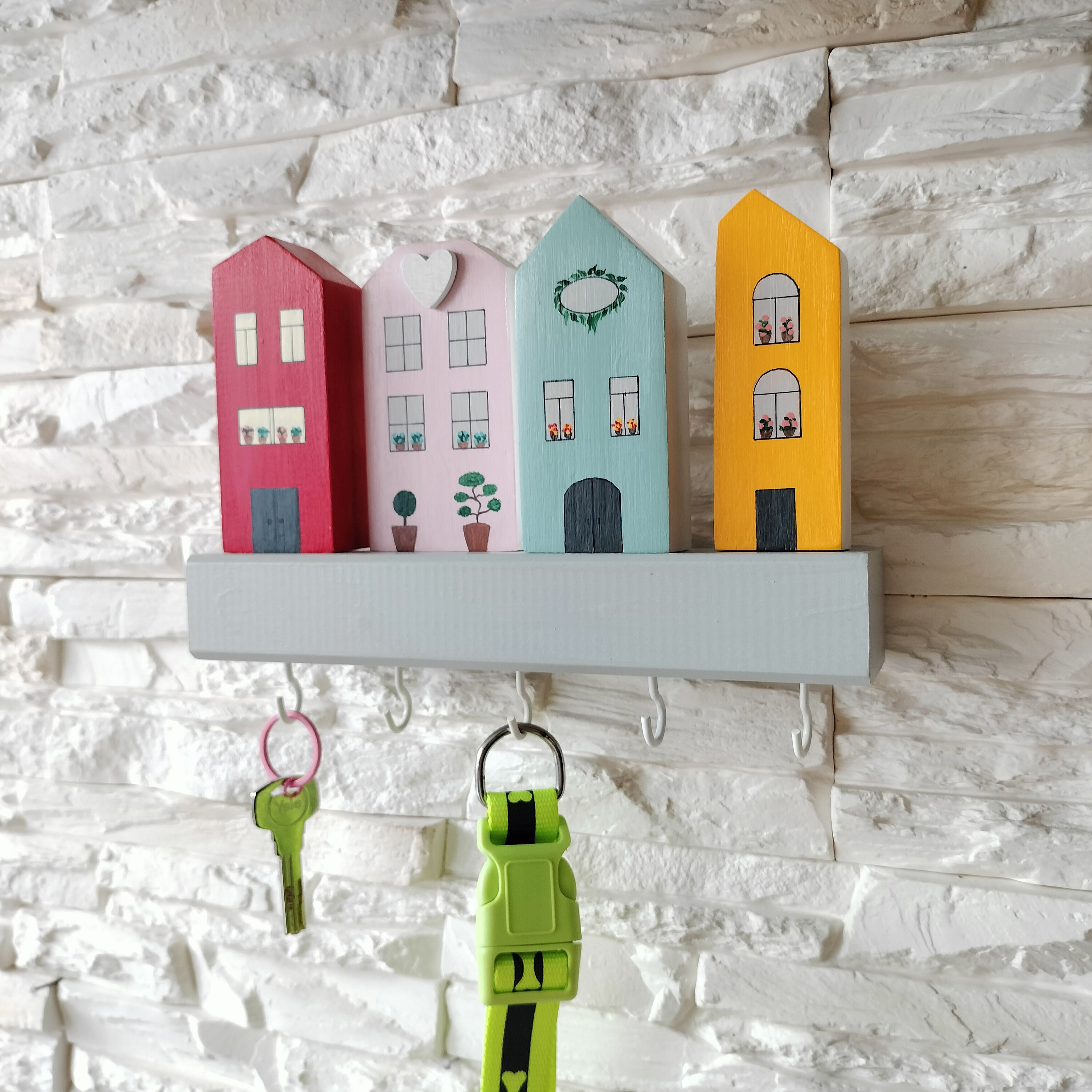 Miniature House Wall Hooks, Key Rack, Key Holder Entryway Decor, New ...