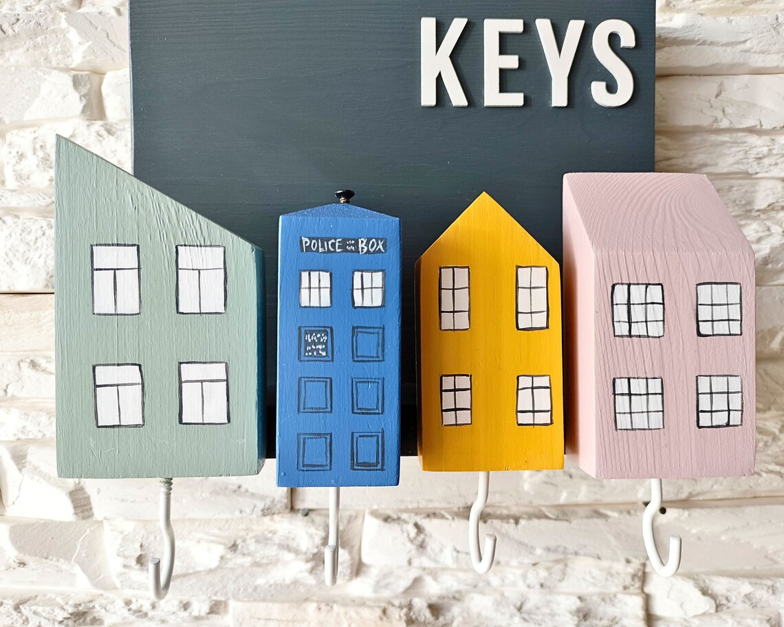 Key Holder Shelf, Mail and Key Hanger Entryway Storage, Key Rack With ...