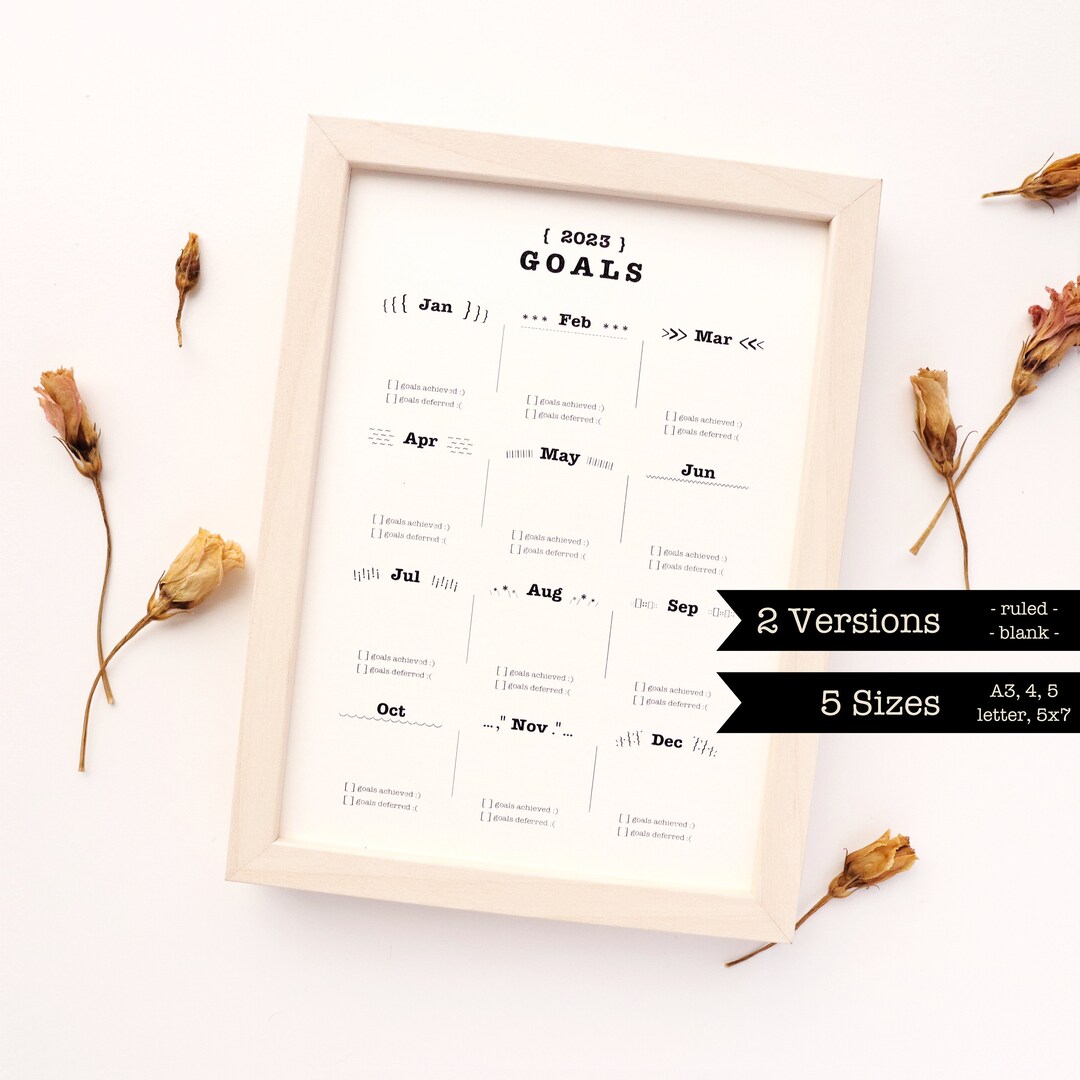 2023 Goal Planner Printable Goal Setting, Tracker, Year Overview ...
