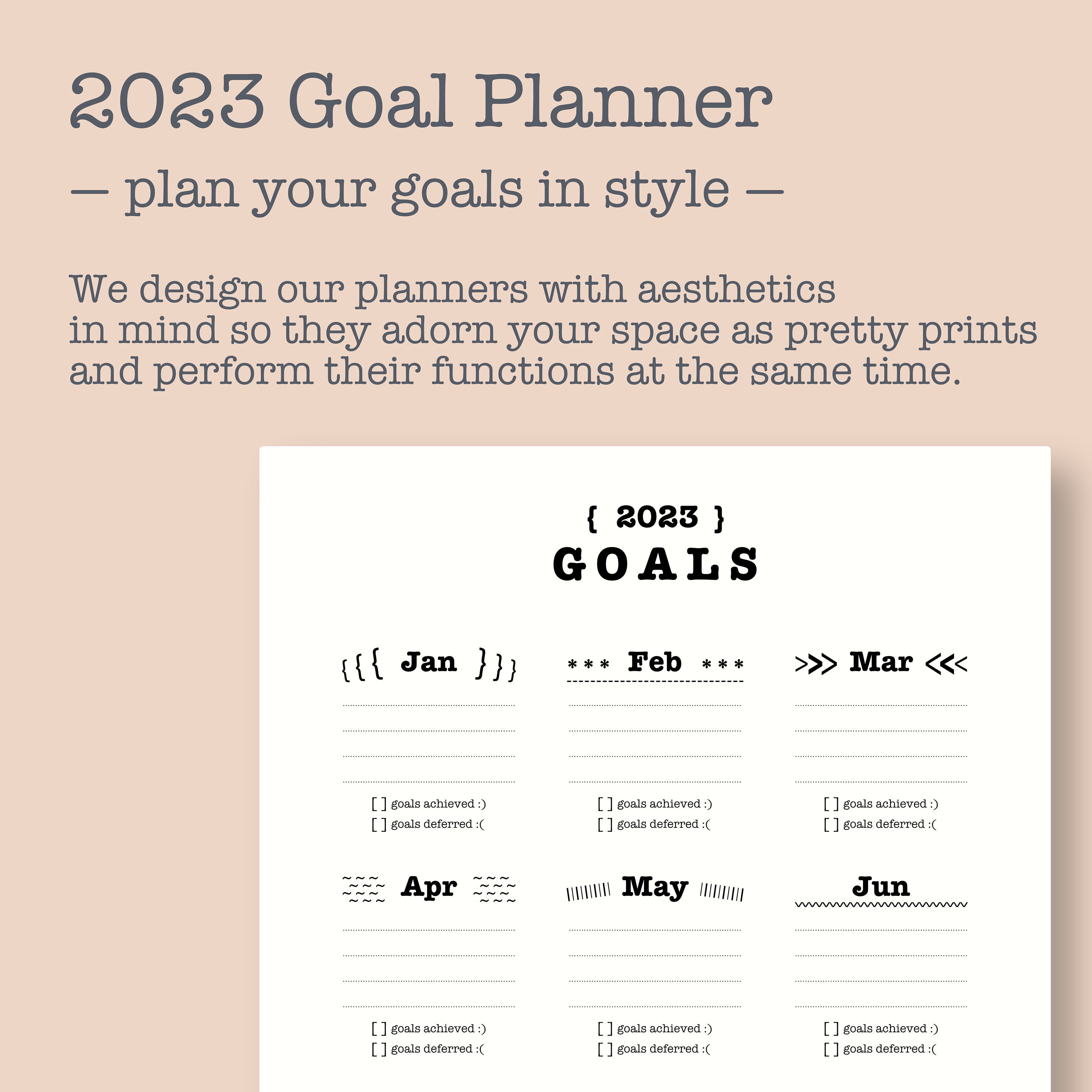 2023 Goal Planner Printable Goal Setting, Tracker, Year Overview ...