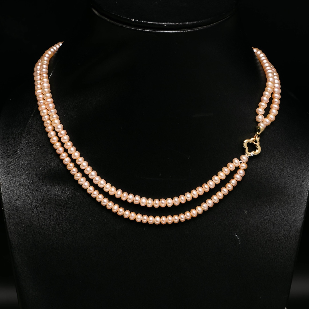 Elegant Freshwater Pink Pearl Necklace | Natural Pink Pearl Necklace ...