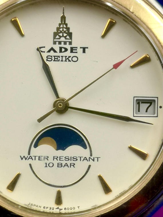 Vintage Seiko Cadet Moonphase Men’s Quartz watch. 8F3… - Gem