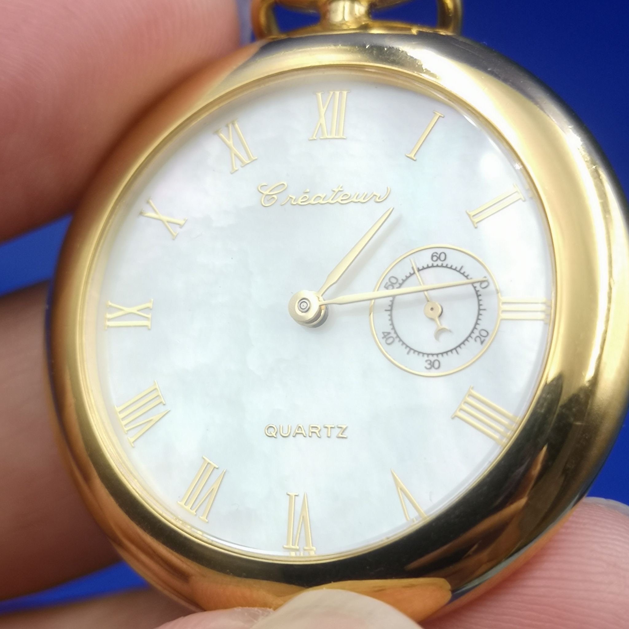 Vintage and Rare Createur Pearl Face Pocket Watch. - Etsy