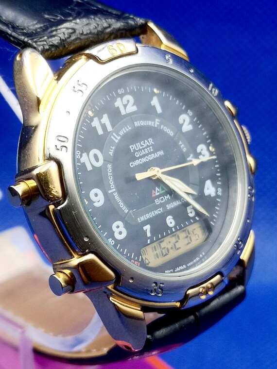 Vintage and Rare Pulsar Chronograph Two systems Analo… - Gem