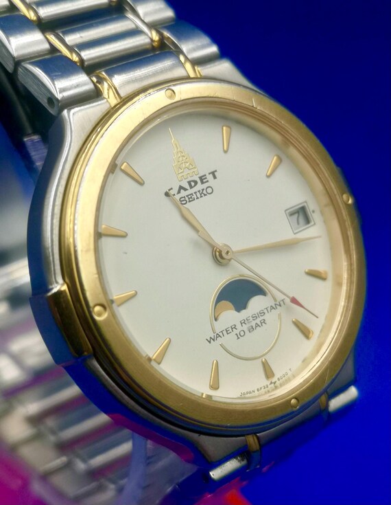 Vintage Seiko Cadet Moonphase Men’s Quartz watch. 8F3… - Gem