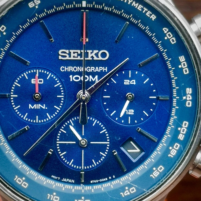 Vintage Seiko Chronograph Men Quartz Watch. 8T63-00A0 - Etsy