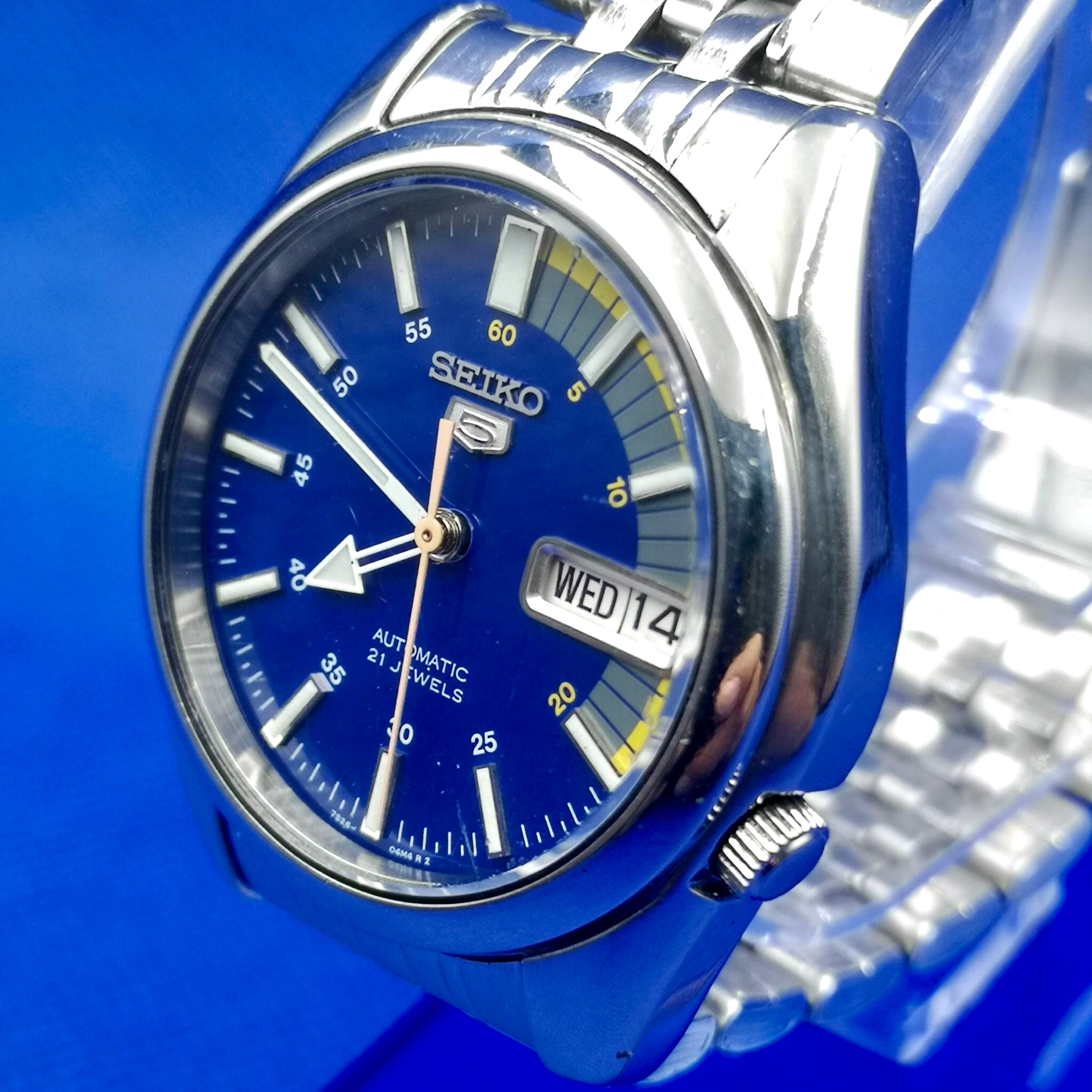 Vintage Seiko 5 Automatic Blue Face Men Watch - Etsy