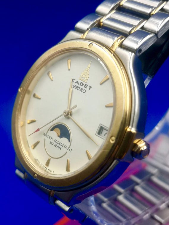 Vintage Seiko Cadet Moonphase Men’s Quartz watch. 8F3… - Gem