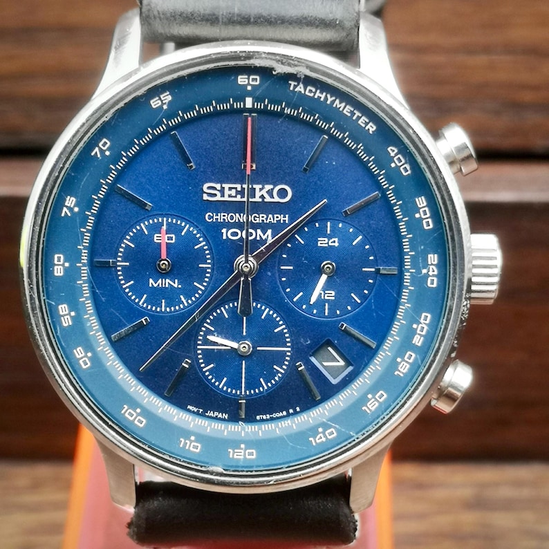 Vintage Seiko Chronograph Men Quartz Watch. 8T63-00A0 - Etsy