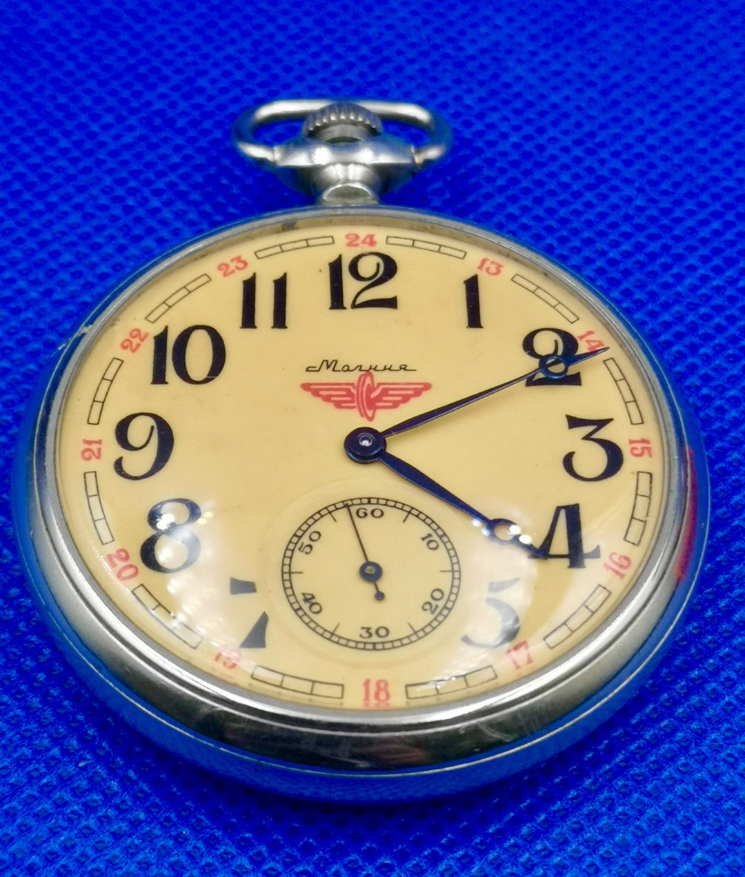 Vintage MOLNIJA Hand-winding Pocket Watch. Russian Pocket Watch. - Etsy