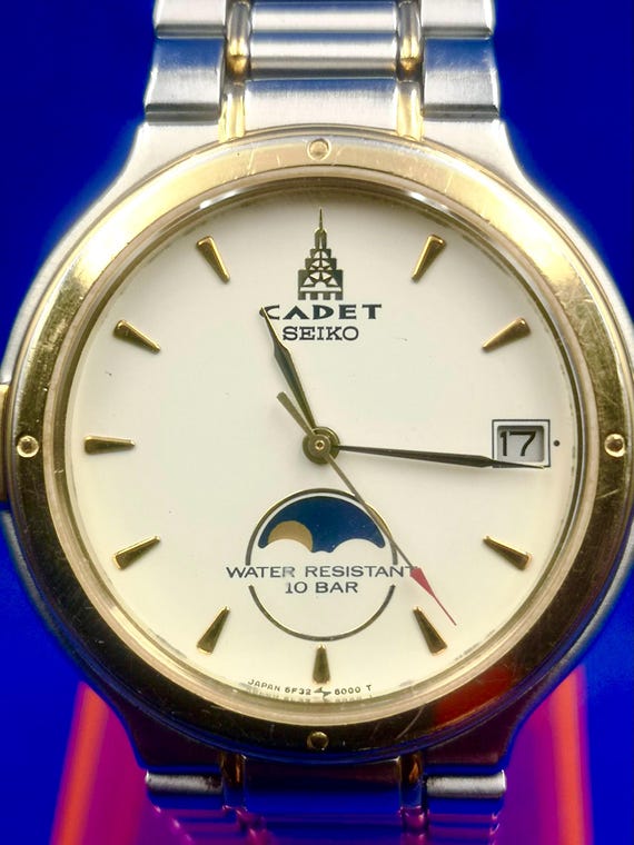 Vintage Seiko Cadet Moonphase Men’s Quartz watch. 8F3… - Gem