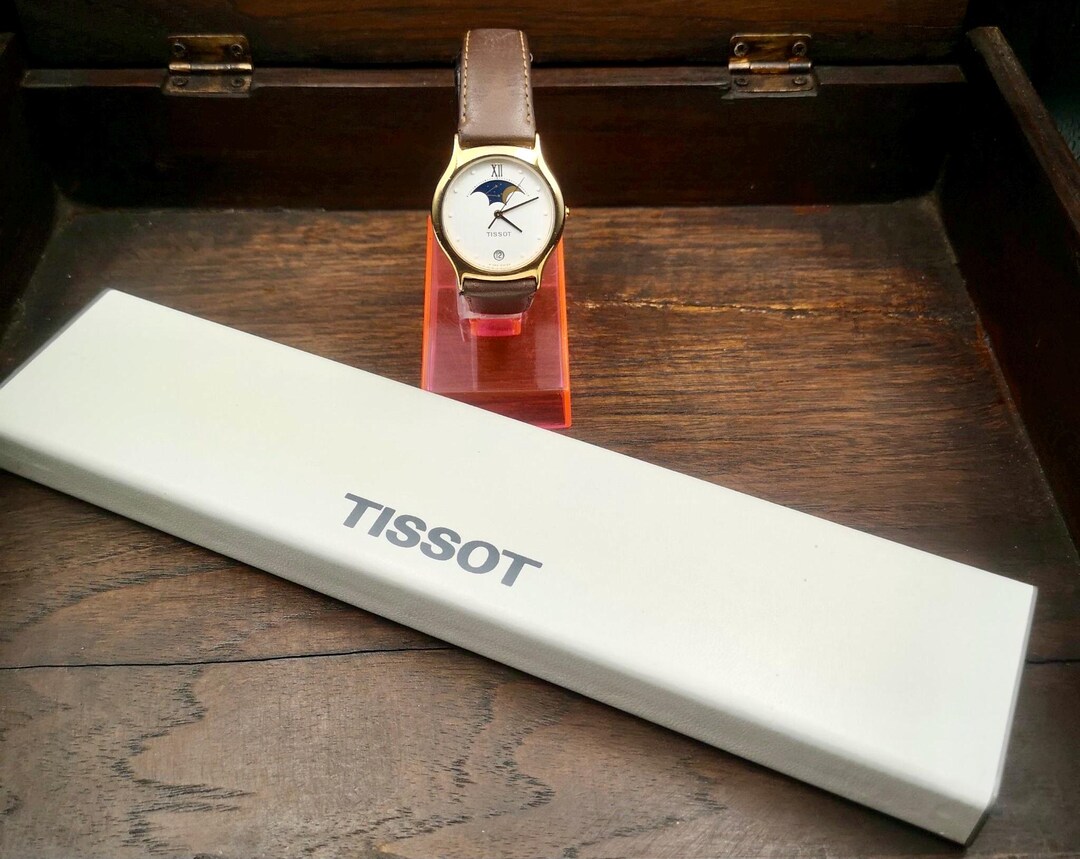 Vintage TISSOT Moon Phase Lady Quartz Watch. Come With Original Box. - Etsy