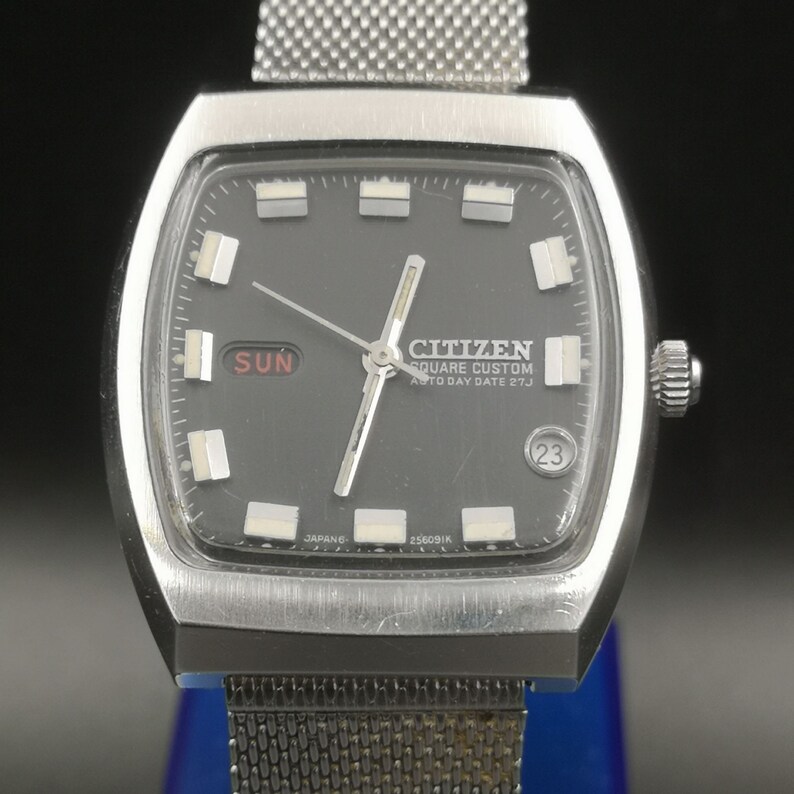 Vintage Citizen Square Automatic Watch: Day Date 27 Jewels - Etsy
