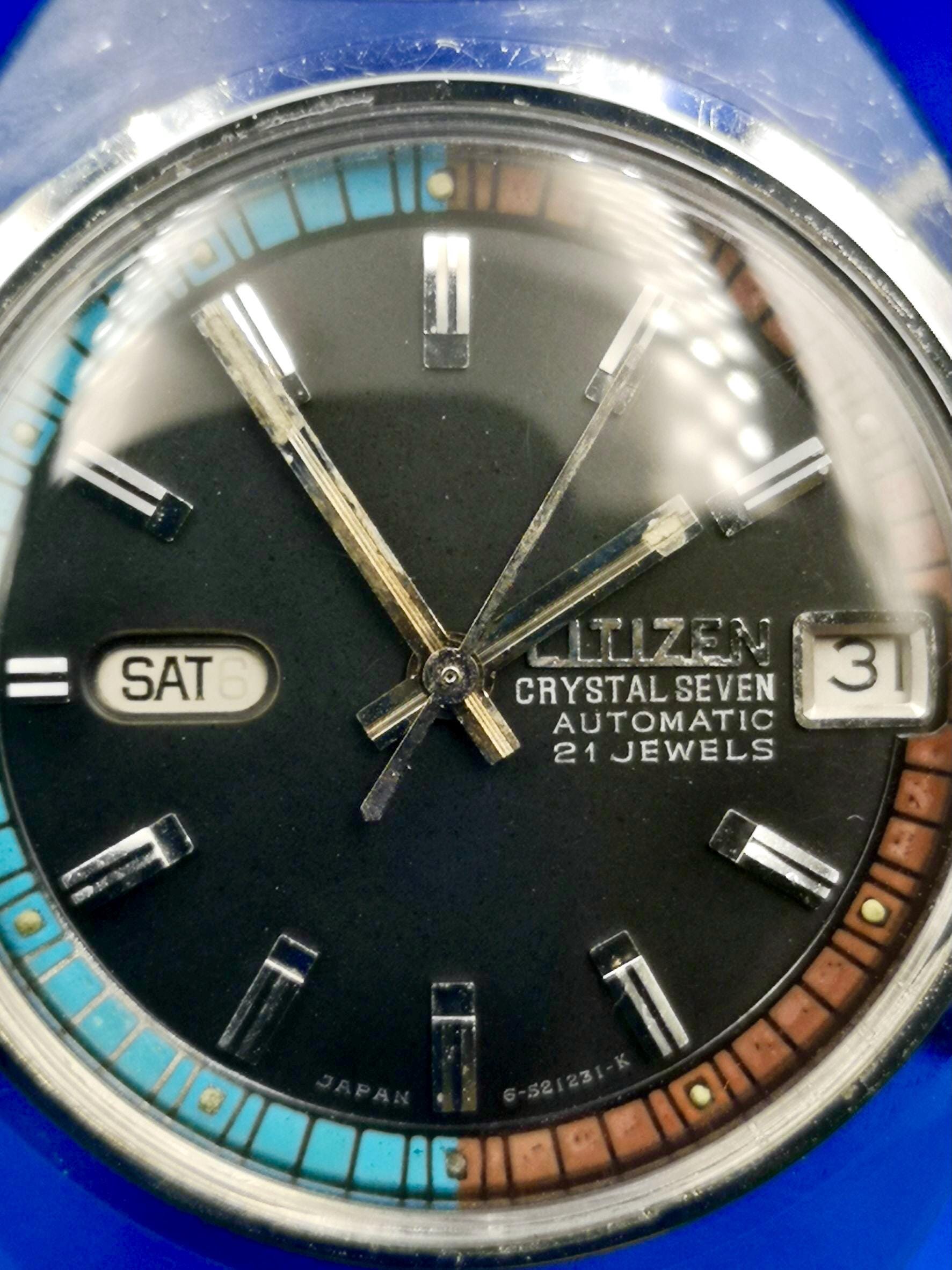 Vintage and Rare Citizen Crystal Seven Automatic Men Watch. 21 Jewels ...