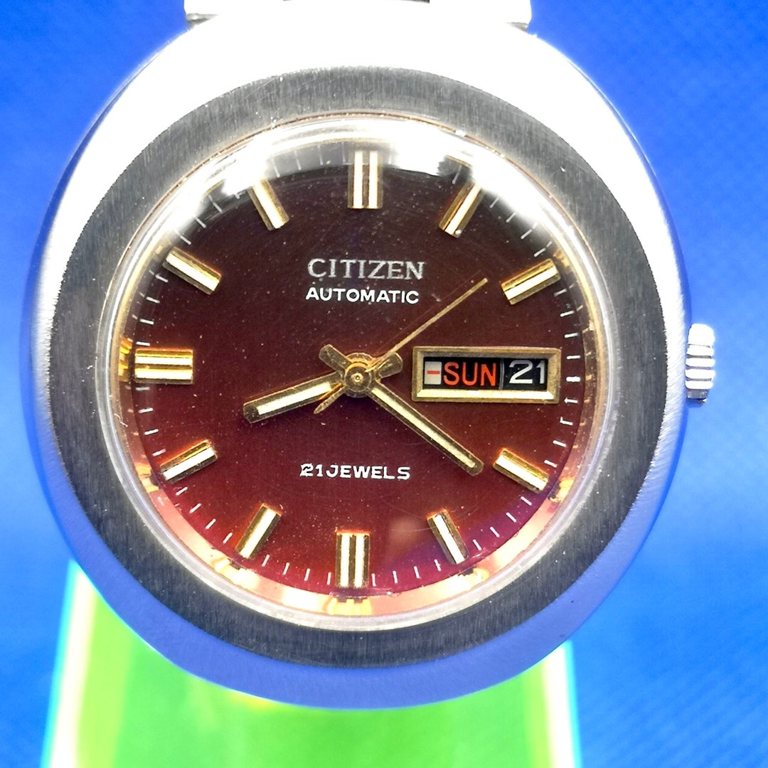 Vintage Citizen Automatic Red Face Watch. - Etsy