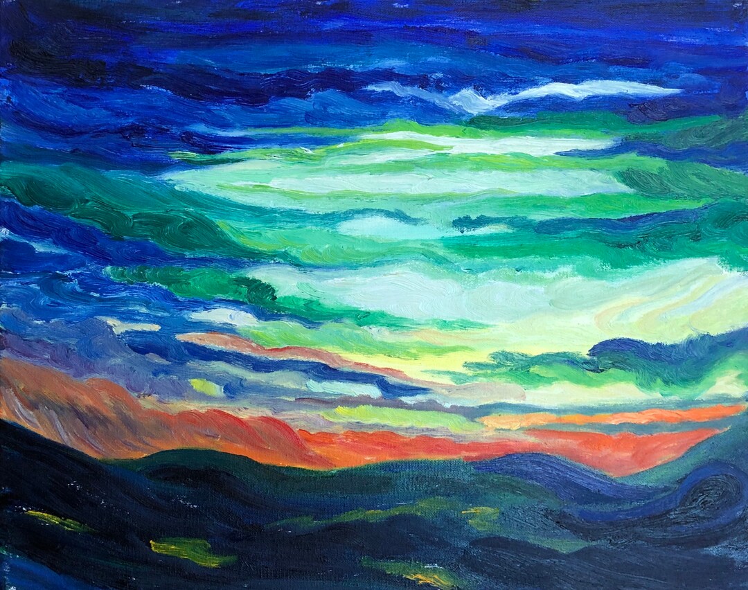 Original Plein Air Painting, Night Shining Clouds, 16x20" - Etsy