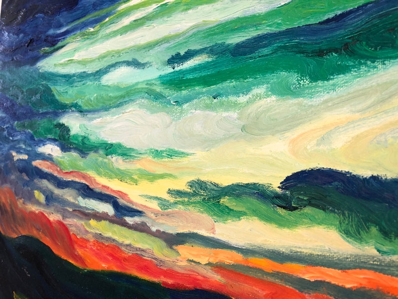 Original Plein Air Painting, Night Shining Clouds, 16x20" - Etsy