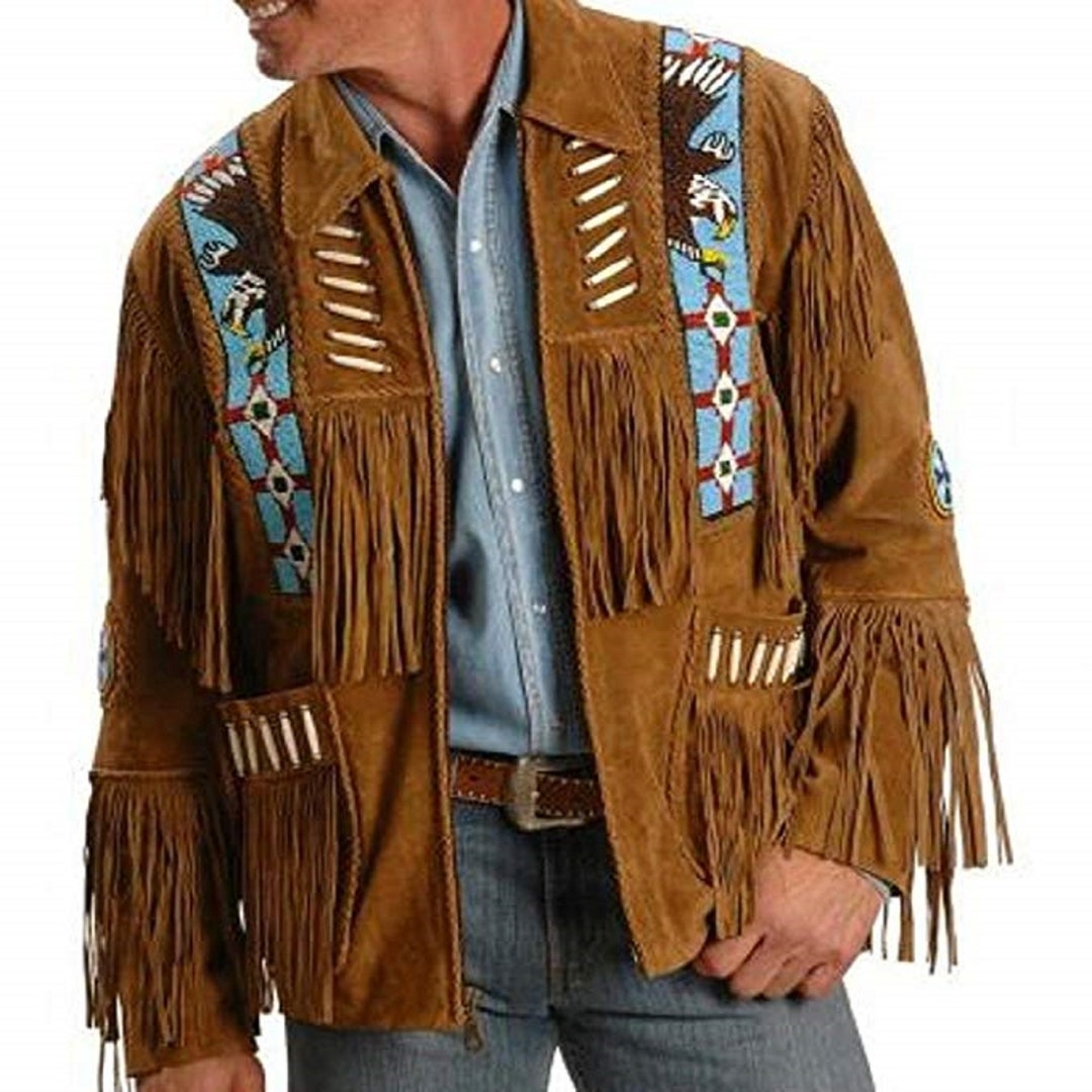 Men's Fashion Western Genuine Handmade Cowboy Jacket Native American ...