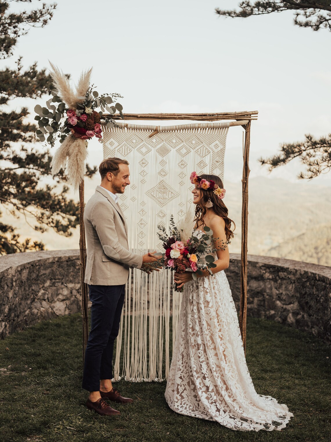 Boho Macrame Backdrop / Boho Wedding Backdrop / Lejlazorz Macrame ...
