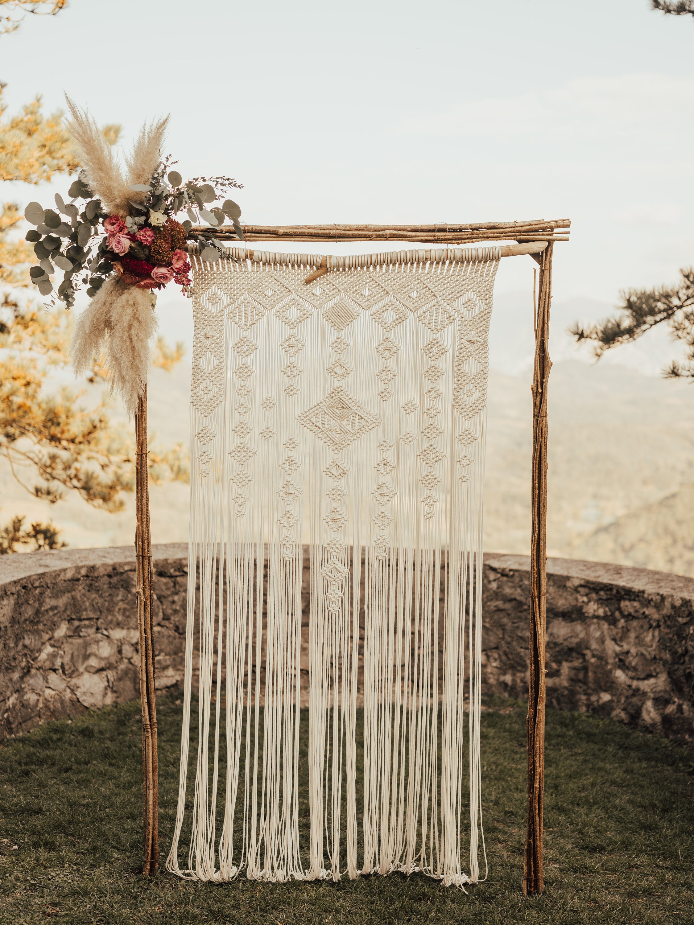 Boho Macrame Backdrop / Boho Wedding Backdrop / Lejlazorz Macrame ...