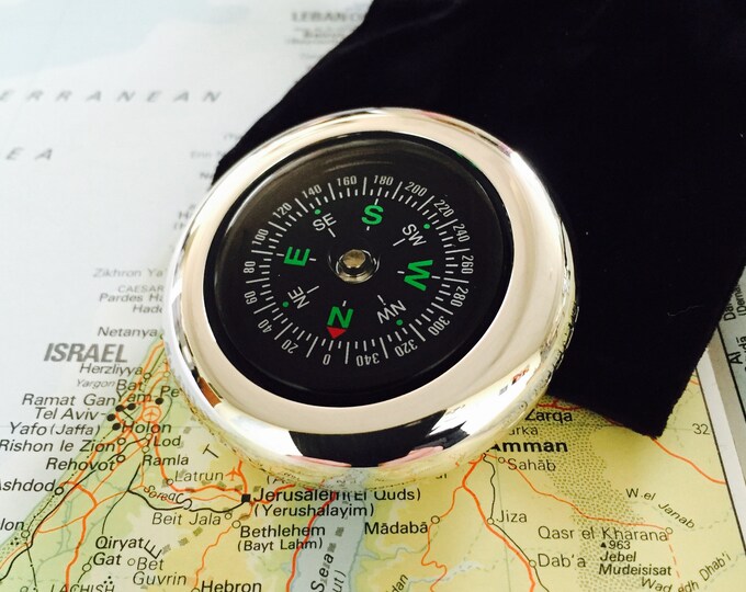 Pathfinder Compass With Loupe, Glass Magnifier, Leather Case. Camping ...