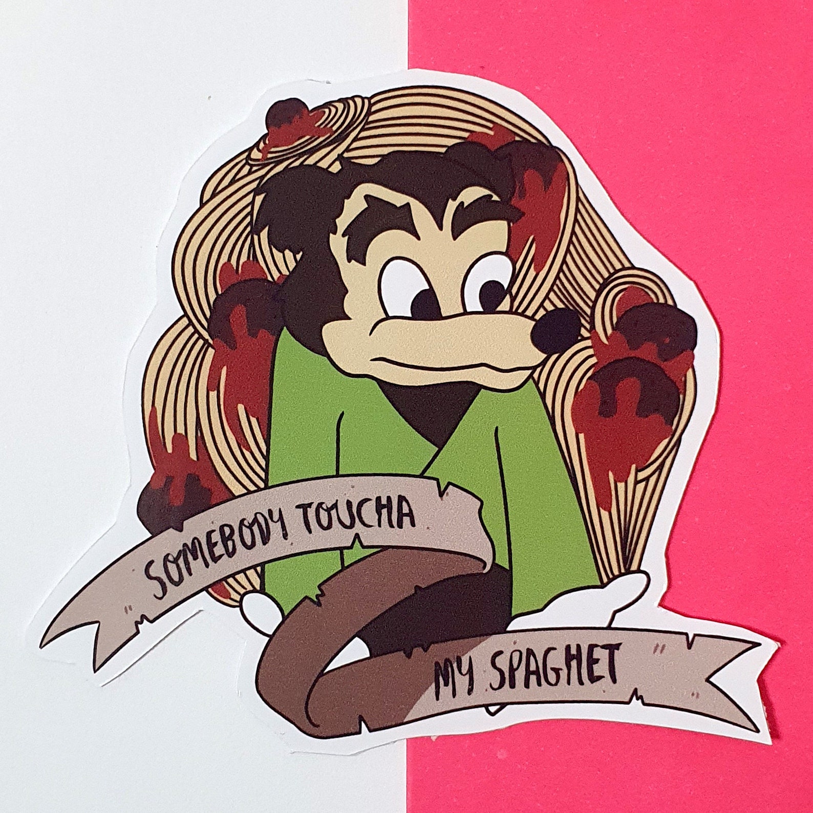 Somebody Toucha My Spaghet Dead Memes Laminated Sticker - Etsy