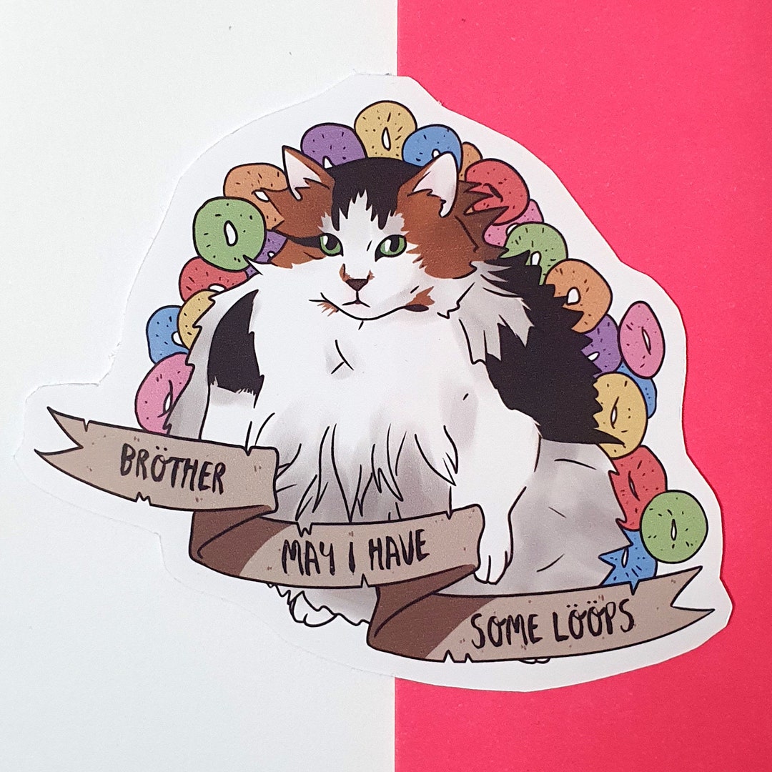 Cat Wanting Fruit Loops | Dead Memes | Laminated Sticker - Etsy
