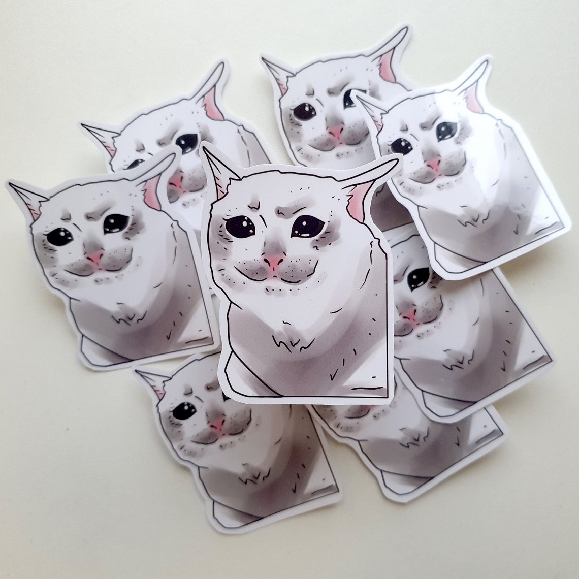 Crying Cat Meme Laminated Sticker - Etsy UK