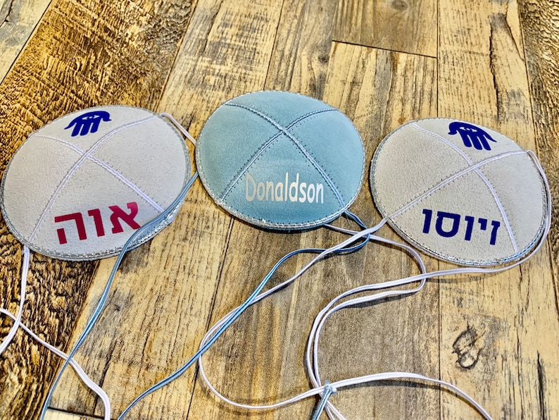 Personalized Pet Kippah, Custom Dog/cat Yarmulke, Suede With Straps - Etsy