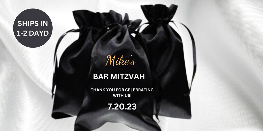 Custom Bar/bat Mitzvah Favor Bags, Personalized Colors (4x6 Inches) - Etsy
