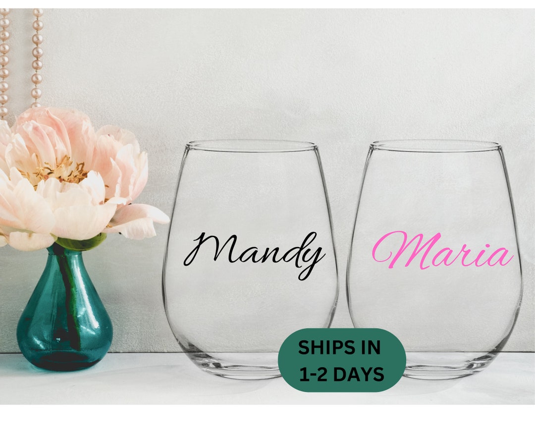 Personalized Stemless Wine Glasses Personalized Wine Glasses Custom