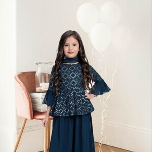 Girls Chikankari Kurti With Salwar/girls Salwar Suit/girls Sharara Set ...