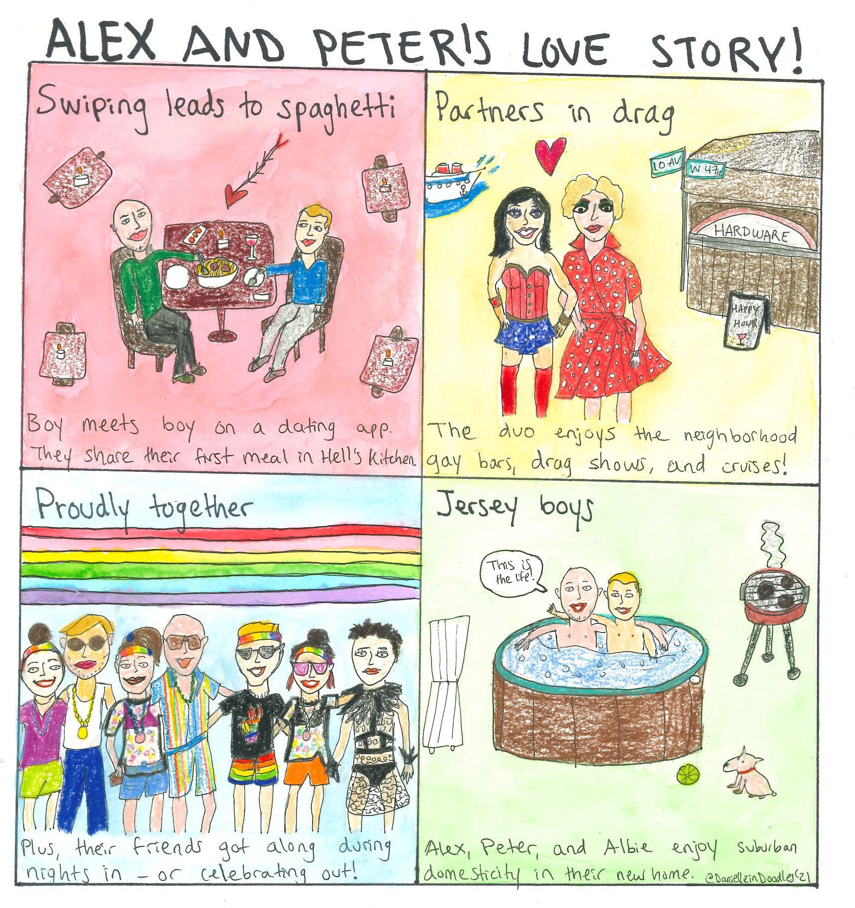 Couple Cartoon, Love Story Drawing, Hand-drawn Love Story Comic - Etsy