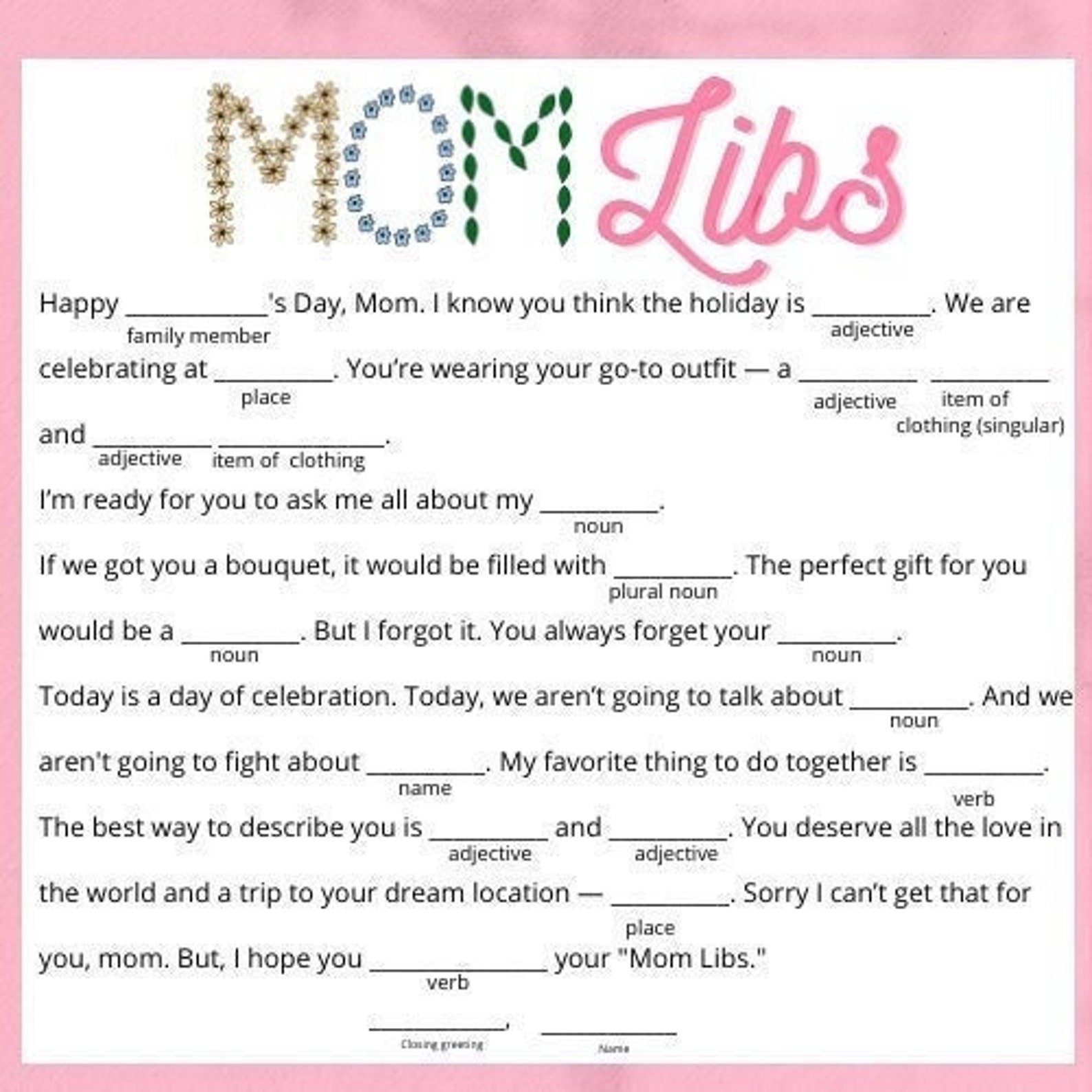 Mom Libs—funny Digital Mother's Day Card, Interactive Mothers' Day Card ...