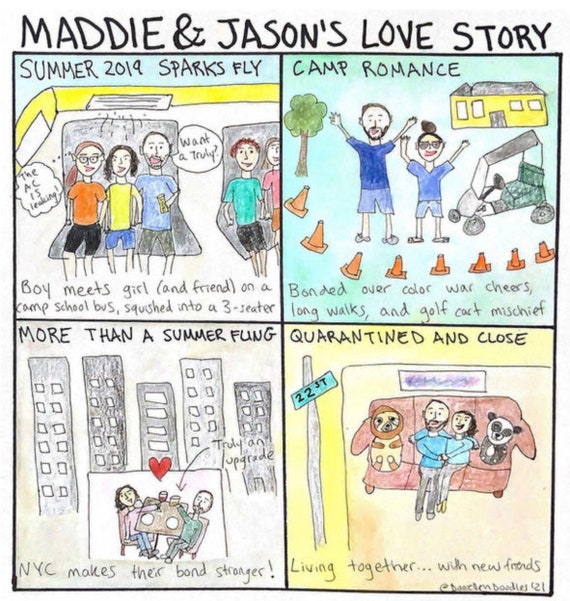 Couple Cartoon Love Story Drawing Hand-drawn Love Story | Etsy