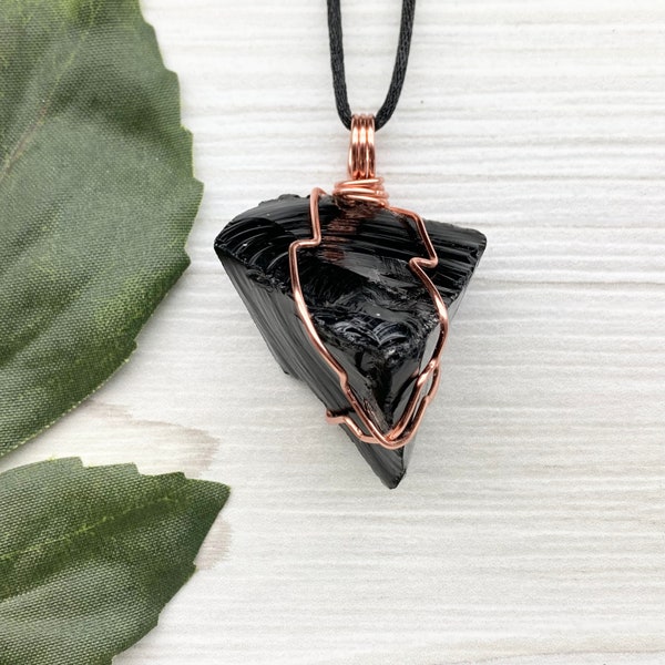 Obsidian Necklace - Etsy