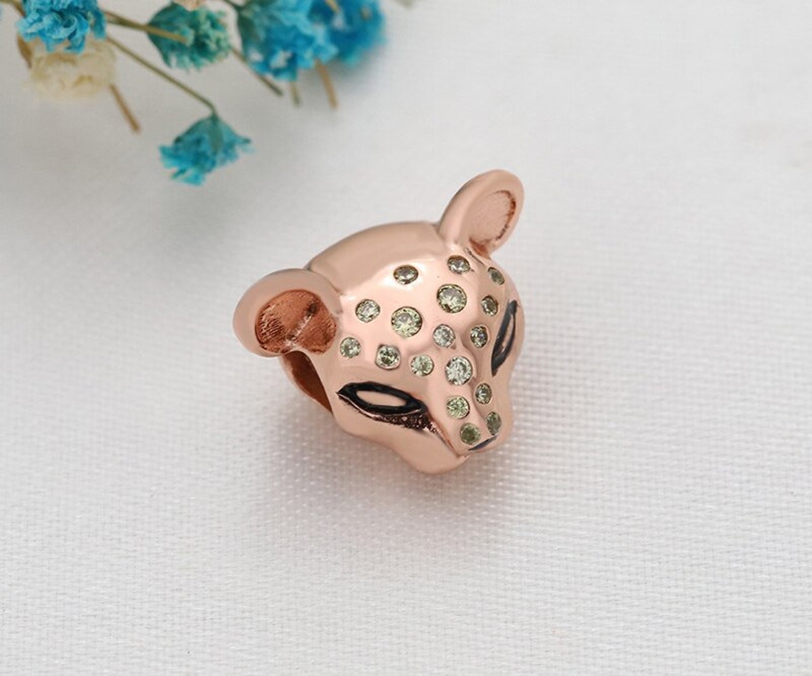 Rose Gold & Sliver Color Leopard Genuine 925 Sterling Silver - Etsy UK