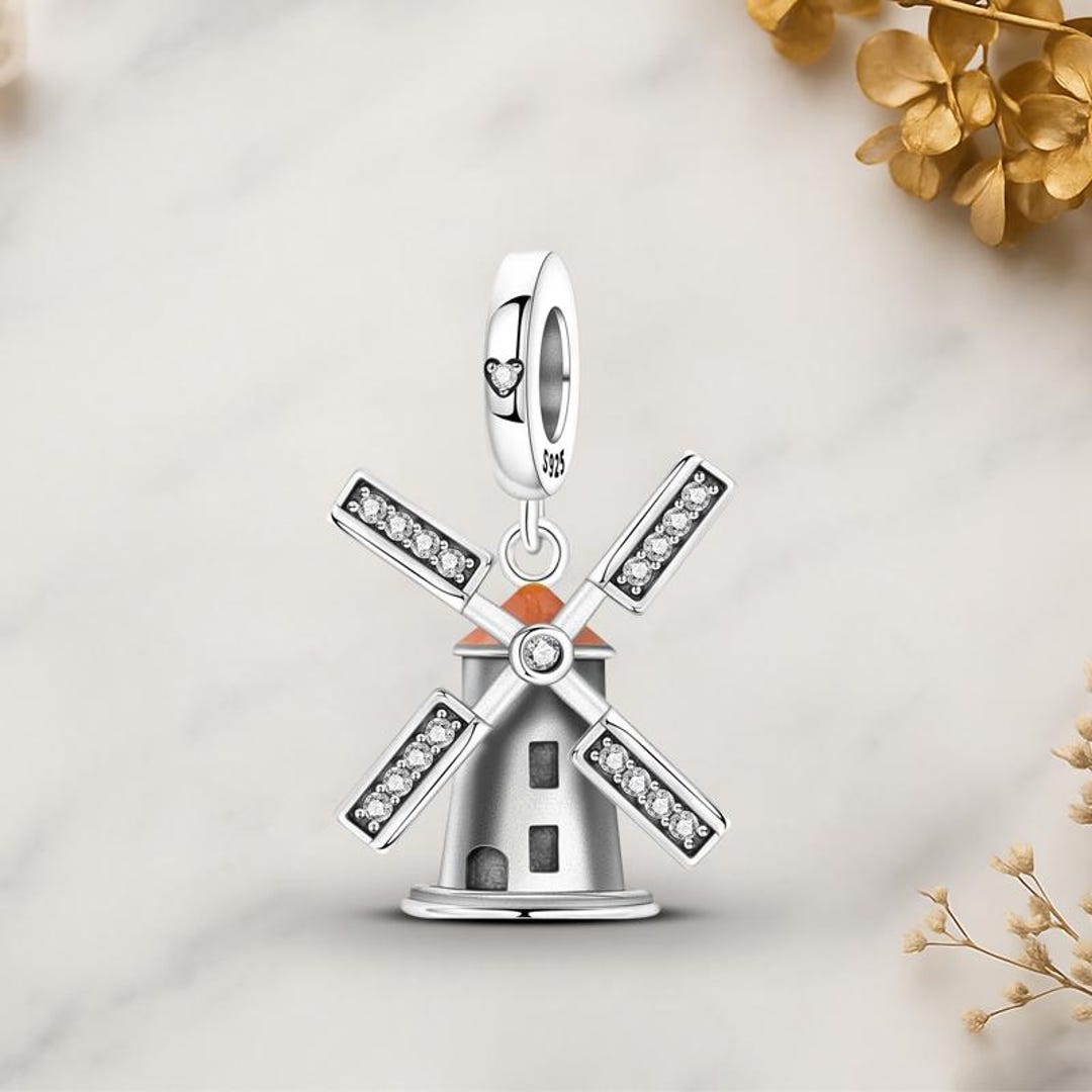 Dutch Windmill Genuine 925 Sterling Silver for Charm Bracelet - Etsy