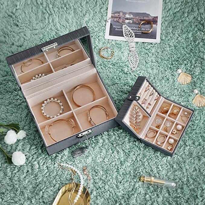 SONGMICS PU Jewellery Box 2 Tier Storage Box With Removable - Etsy UK