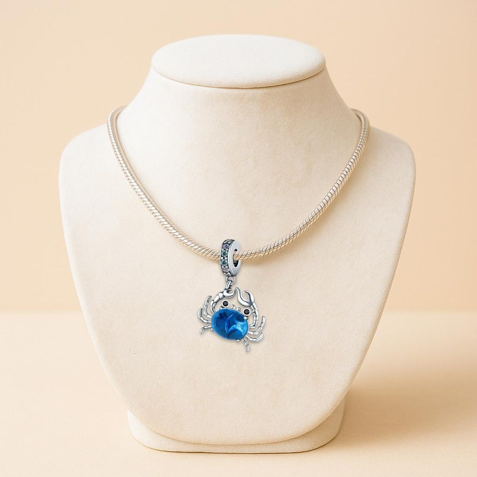 Blue Crab Genuine 925 Sterling Silver for Charm Bracelet - Etsy UK