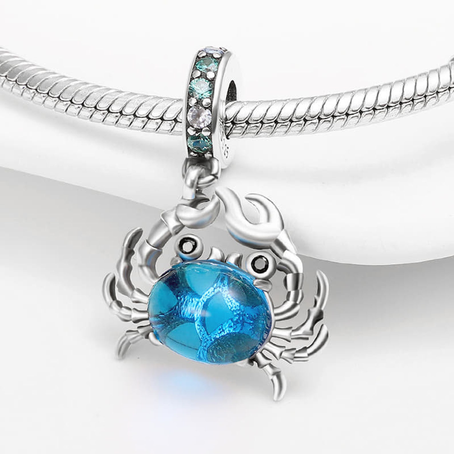 Blue Crab Genuine 925 Sterling Silver for Charm Bracelet - Etsy UK