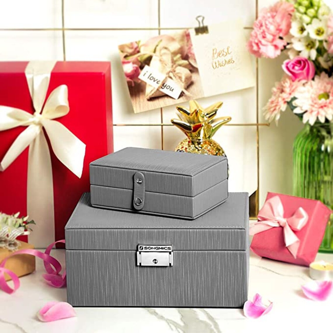 SONGMICS PU Jewellery Box 2 Tier Storage Box With Removable - Etsy UK