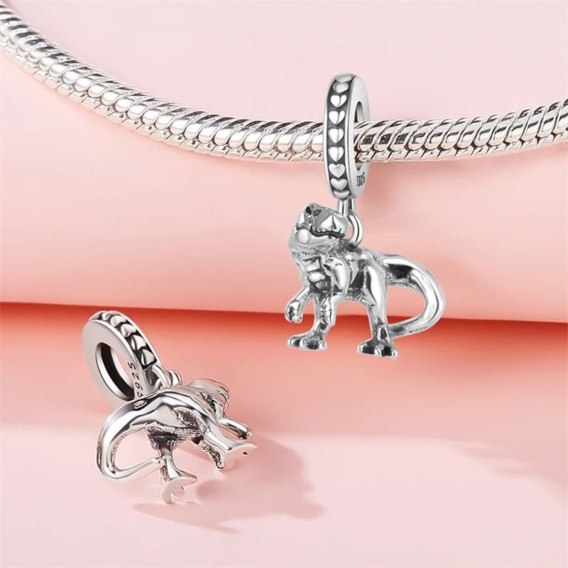 Dinosaurs Tyrannosaurus T-rex Genuine 925 Sterling Silver for Charm ...