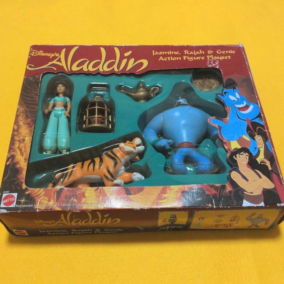 Rare! Brand New |disney Mattel Vintage 90s Aladdin - Jasmine, Rajah ...