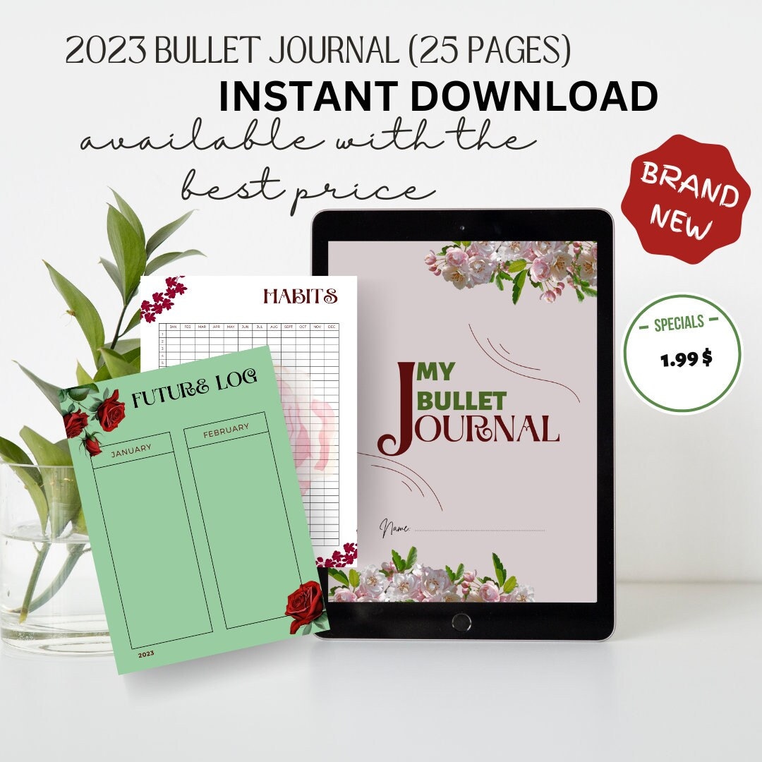 The Ultimate Bullet Journal Guide FOR 2024 With Flowers/digital Planner ...