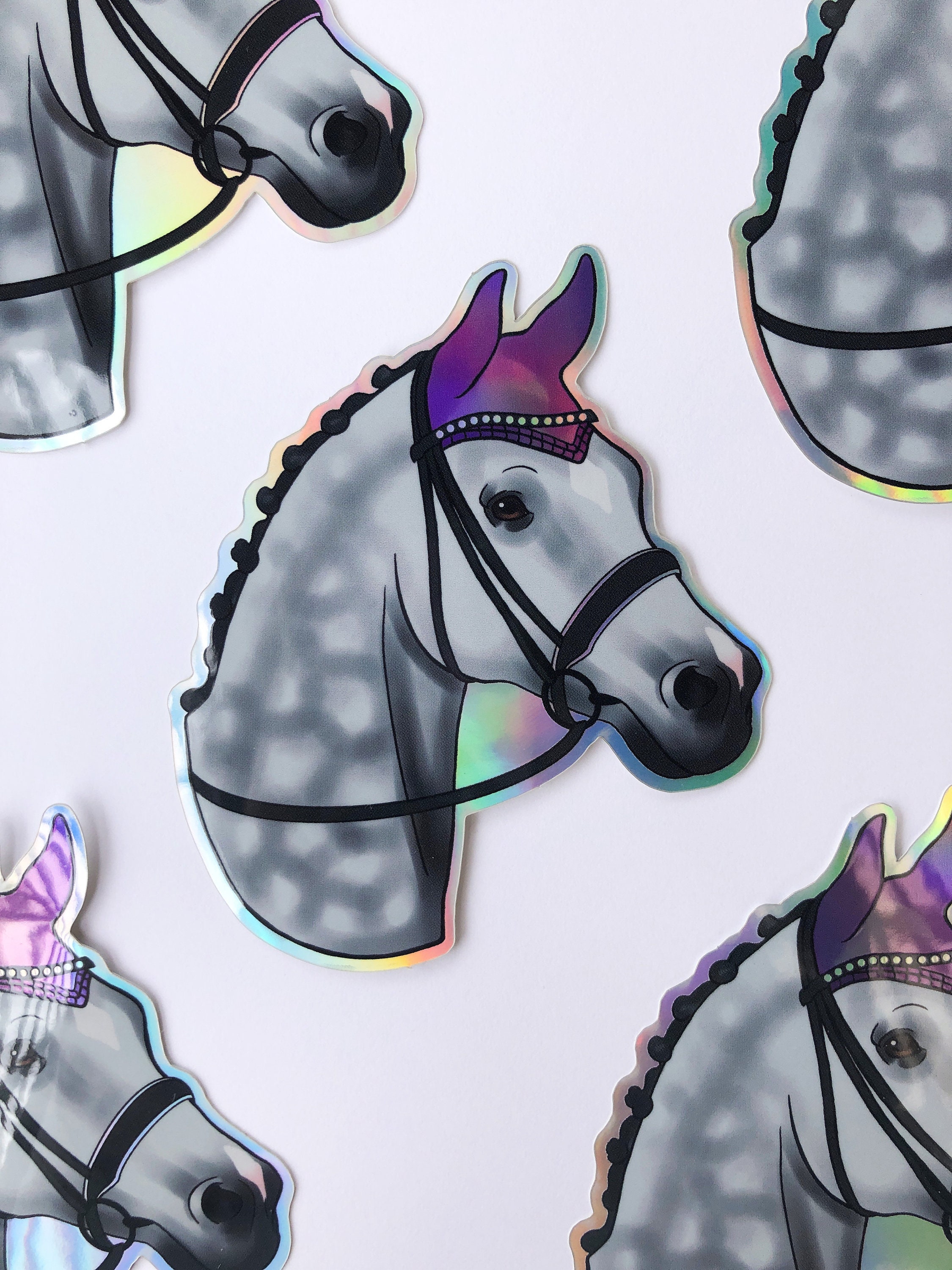 English Horse Sticker Equestrian Sticker Holographic Horse | Etsy