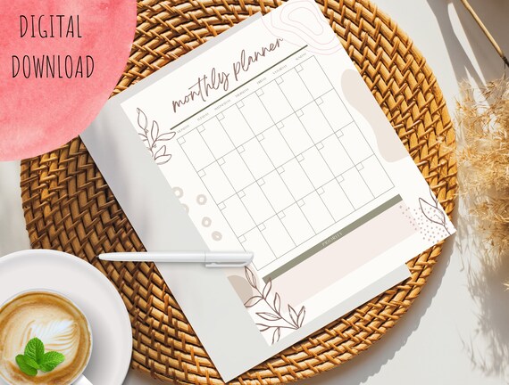 Minimalist Neutral Monthly Planner - Etsy